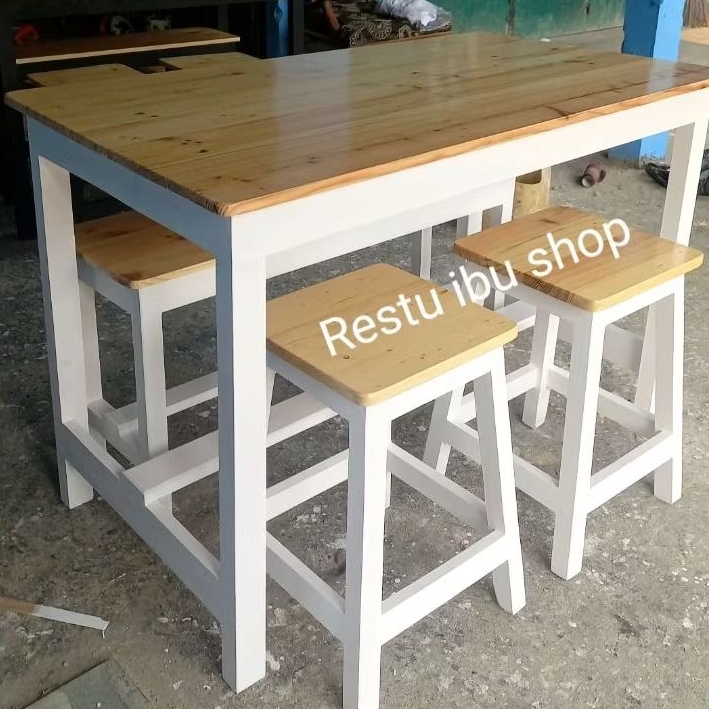 Jual Set meja makan meja restoran meja warung kayu jati belanda ...