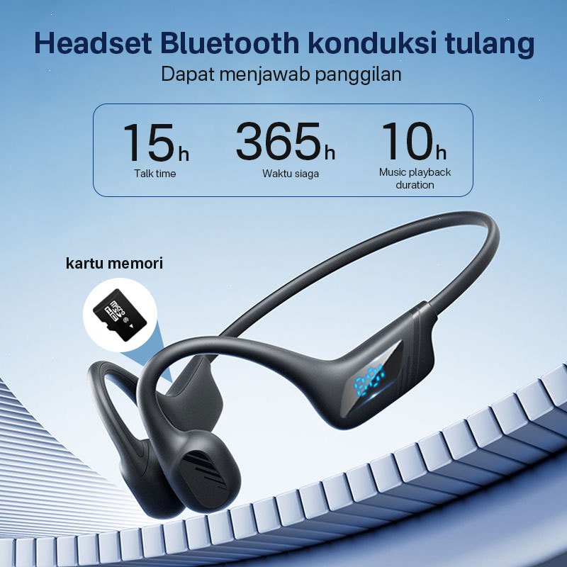 Jual POPO-Headset Bluetooth konduksi tulang/Open Ear Earphone Bluetooth ...