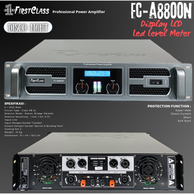 Jual power firstclass fc a8800n original power 2 channel firstclass FCA ...
