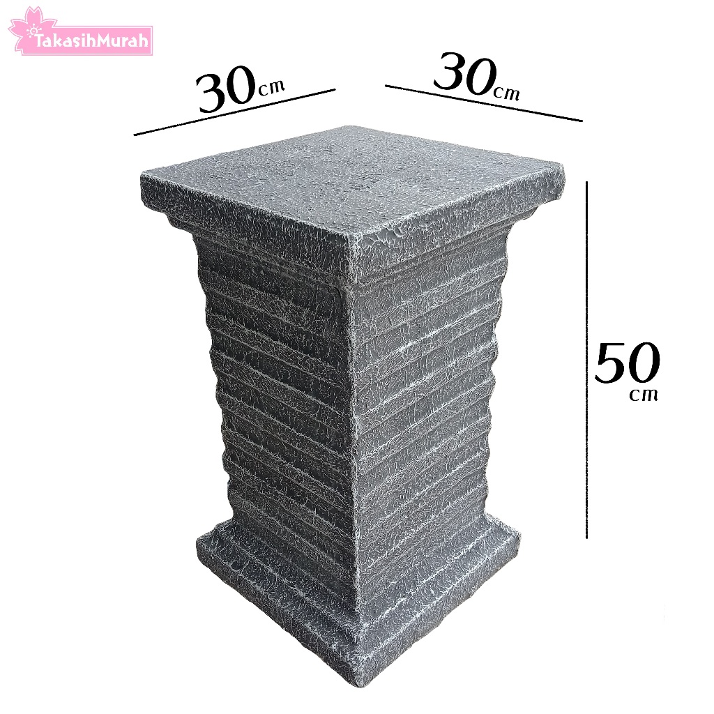 Jual Pilar Kotak Persegi Minimalis kaki Pot bunga - Tinggi 50 cm, Lebar ...
