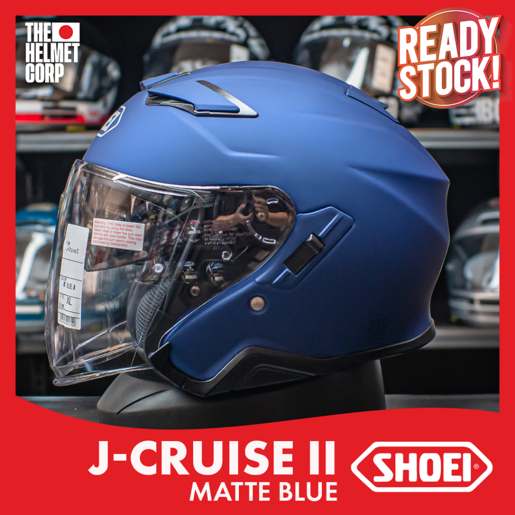 Jual SHOEI J CRUISE 2 MATTE BLUE HALF FACE TOURING HELMET HALF FACE ...