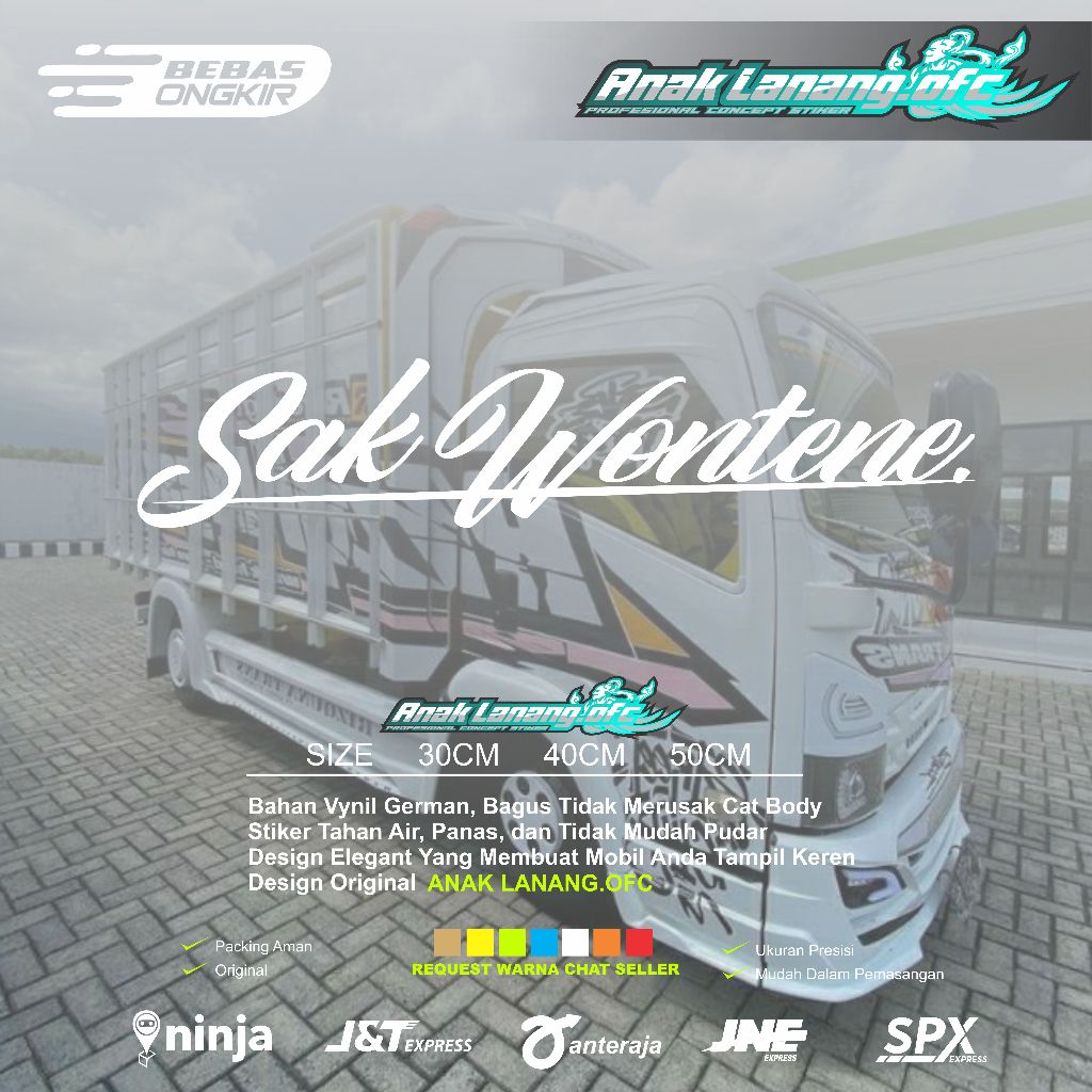 Jual Stiker kaca truk pickup sak wontene cutting stiker kaca truk ...