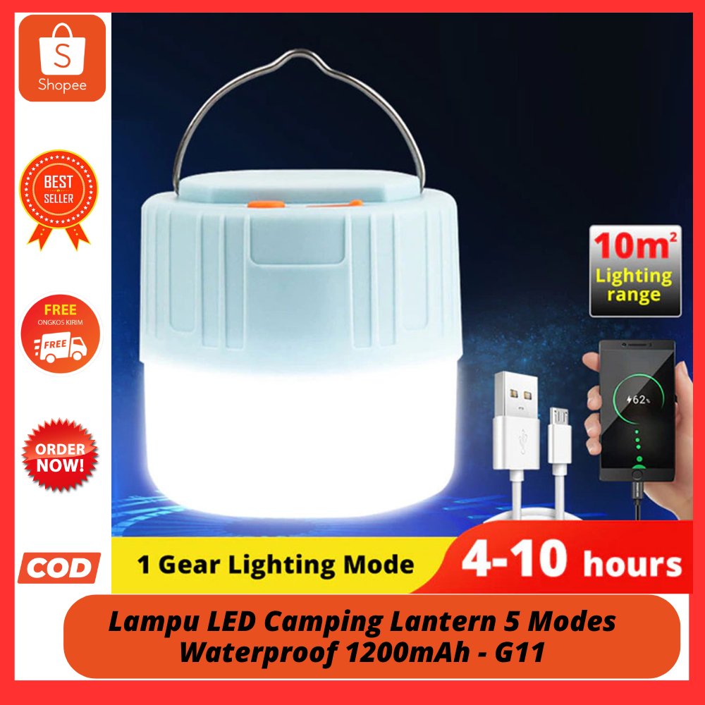 Jual Lampu LED Camping Lantern 5 Modes Waterproof 1200mAh - G11 ...