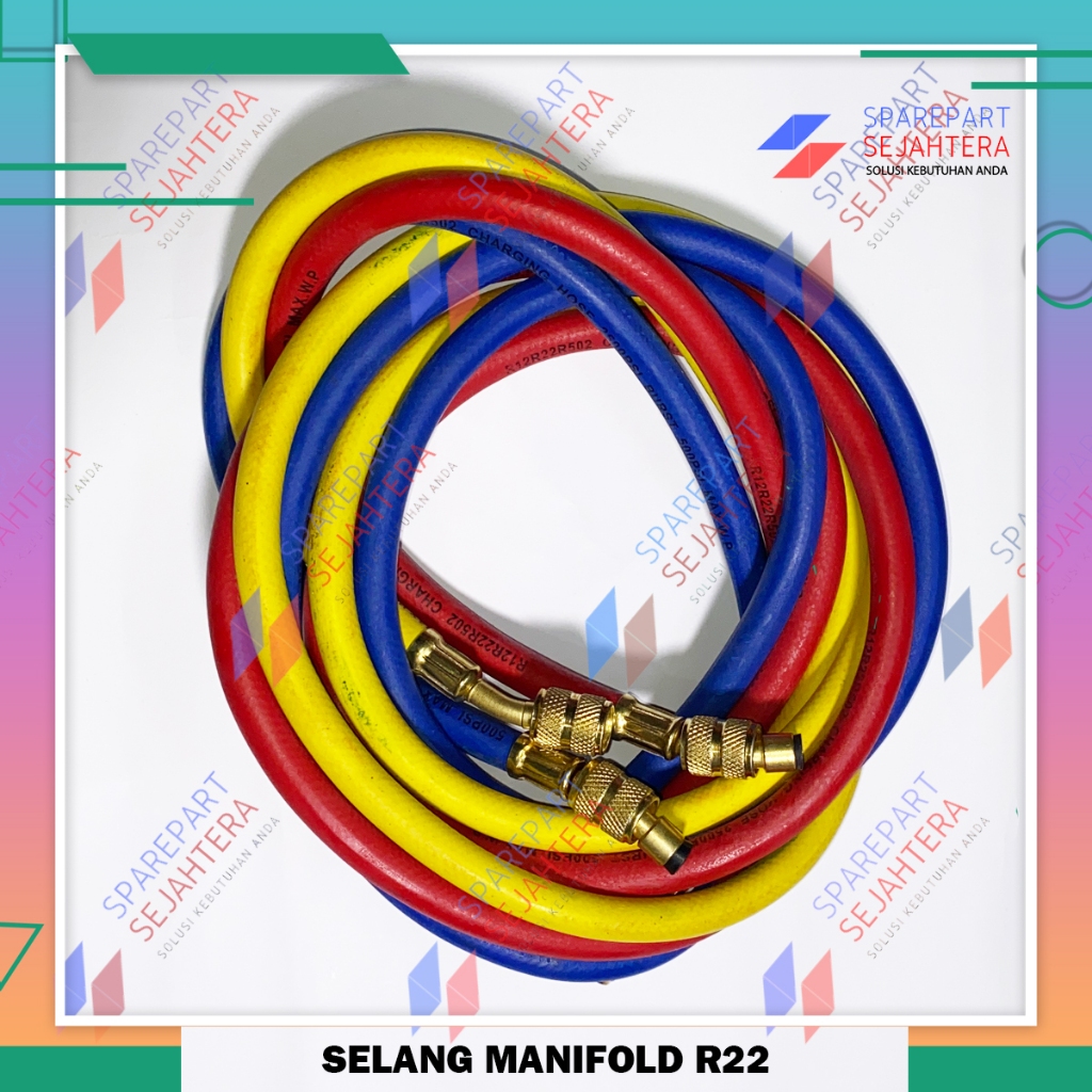 Jual SELANG MANIFOLD R22 R134 R12 R502 ISI FREON 1 SET MANIFOL MANIPOL ...