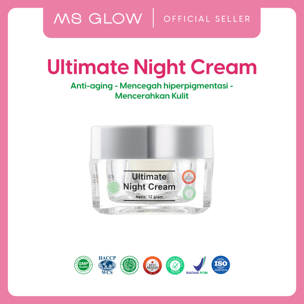 Jual MS Glow Ultimate Night Cream | Krim Malam Flek MS Glow Barcode ...