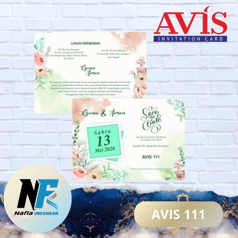 Jual Blangko Undangan Kertas Undangan Pernikahan AVIS 111 Harga ...