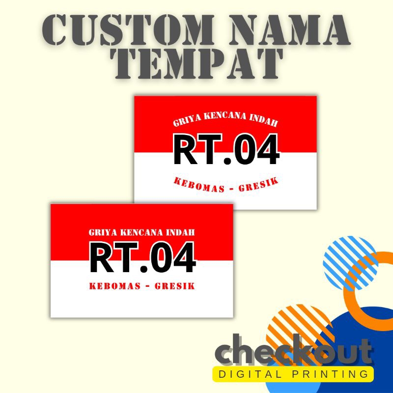 Jual CUSTOM STIKER BENDERA PIPI NAMA RT RW KELURAHAN LINGKUNGAN TEMPAT ...