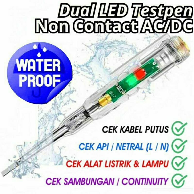 Jual Tespen dual Led Obeng Testpen Kabel tes pen alat test listrik with ...