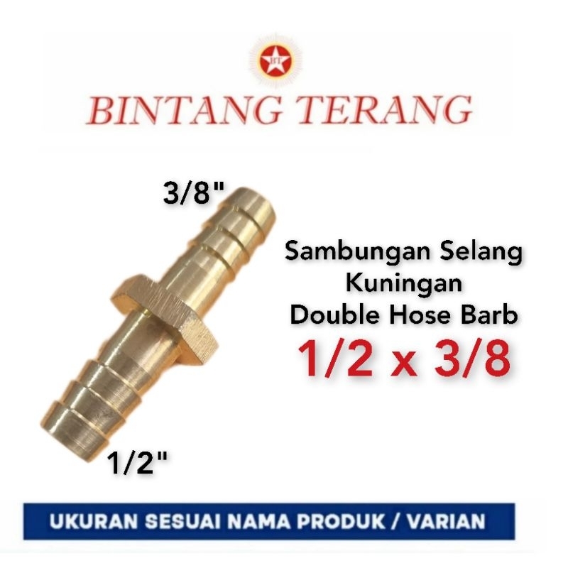 Jual Sambungan Selang Lurus Kuningan 1/2 x 3/8 / Fitting Nepel Dobel ...