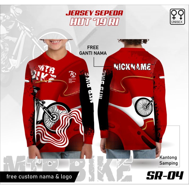 Jual jersey anak tema sepeda 17an HUT RI ke79 baju kaos sepeda 17an ...
