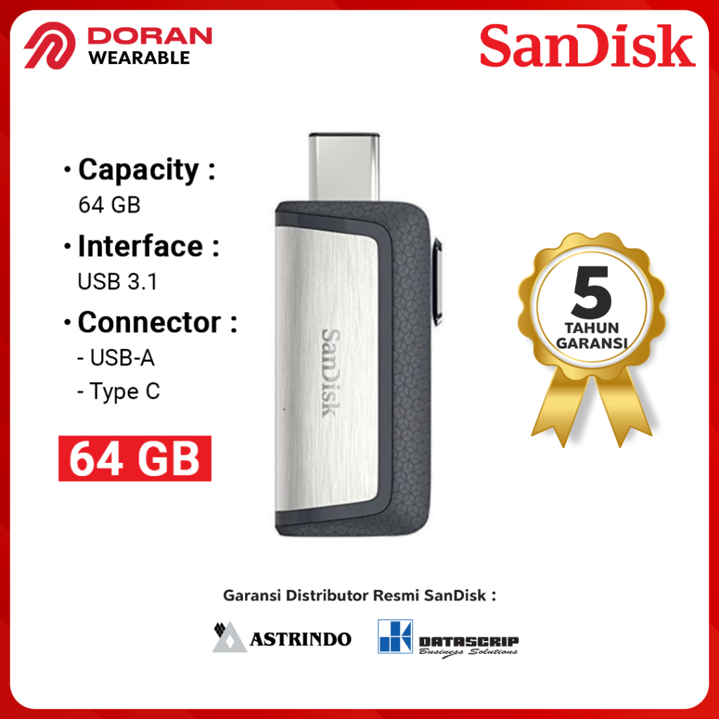Jual SANDISK Flashdisk OTG Type C 64GB SanDisk Dual Drive SDDDC2 USB 3. ...