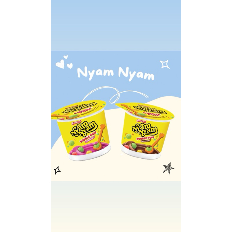 Jual NYAM NYAM BUBBLE PUFF CHOCOLATE STRAWBERRY ISI 12pcs HARGA PERBOX ...