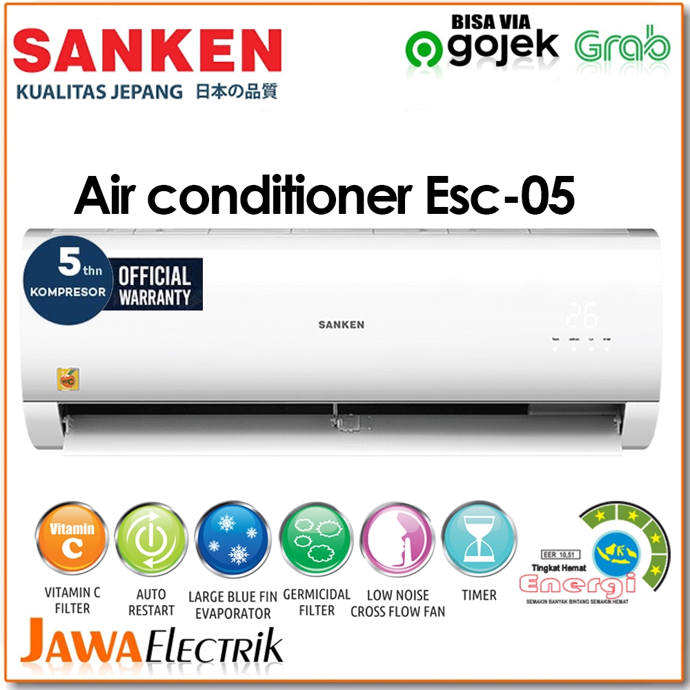 Jual Ac Sanken ESC-05 1/2PK Air conditioner Sanken ESC-05-Garasnsi ...