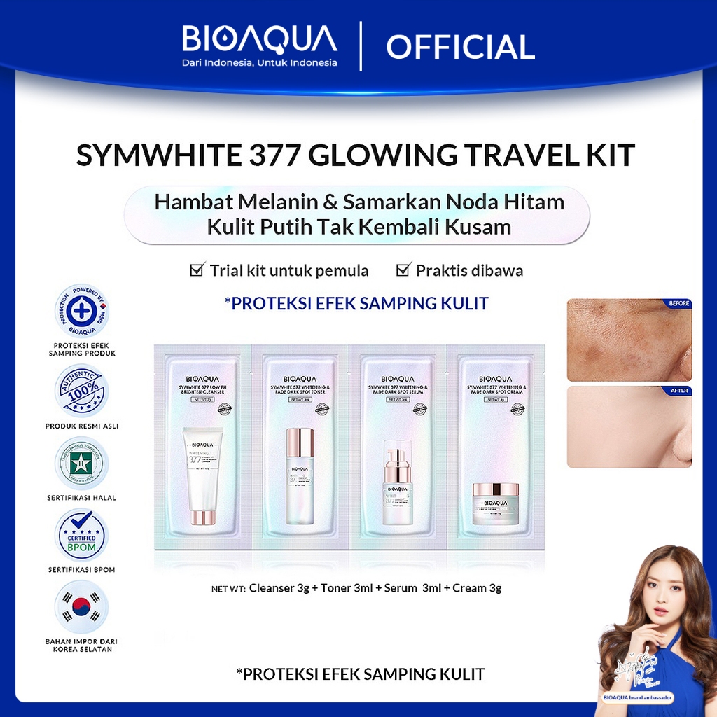 Jual BIOAQUA SymWhite 377 Whitening & Fade Dark Spot Kit Travel ...