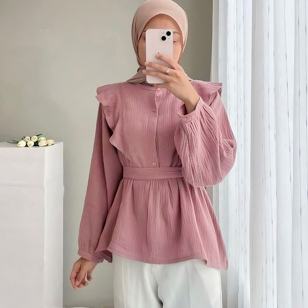 Jual Meira Blouse Korean Style - Atasan Modis & Kekinian | Bahan Adem ...