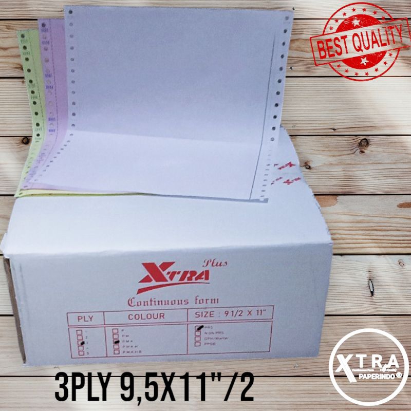Jual Kertas continuous form 3ply 9,5 x 11" DIBAGI 2 | Shopee Indonesia