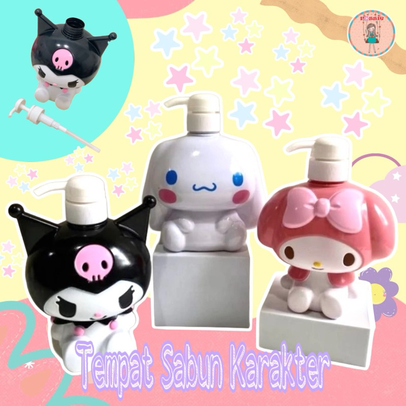Jual Botol pump tempat sabun wadah sabun cair sanrio cinnamoroll kuromi ...
