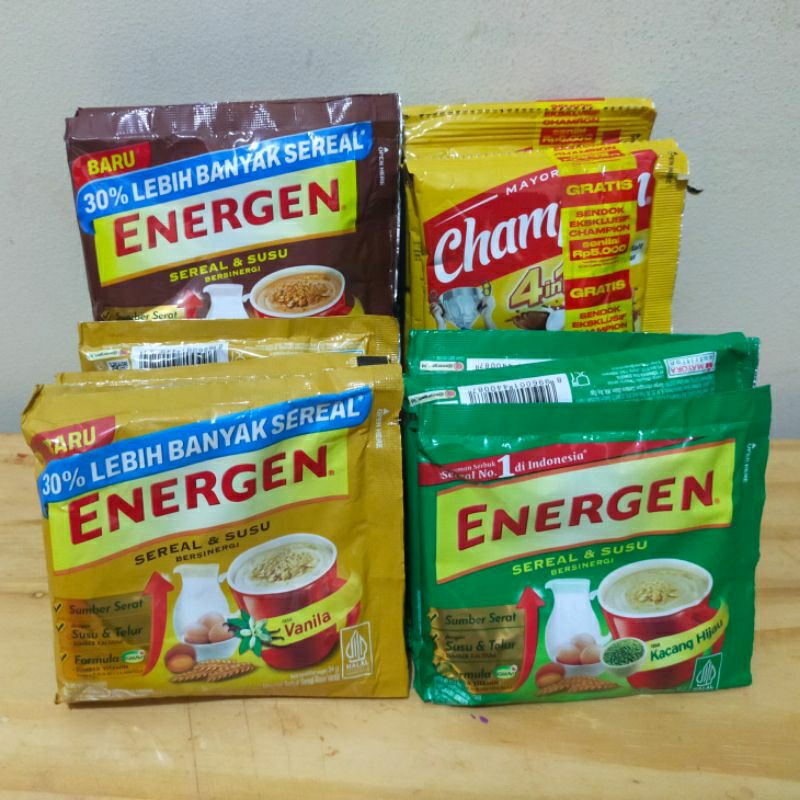 Jual Energen Sereal Cokelat Vanila Kacang 10 Sachet / 5 Sachet | Shopee ...