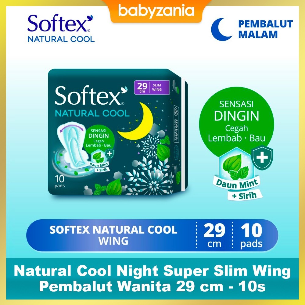 Jual Softex Natural Cool Night Super Slim Wing Pembalut Wanita 29 cm ...