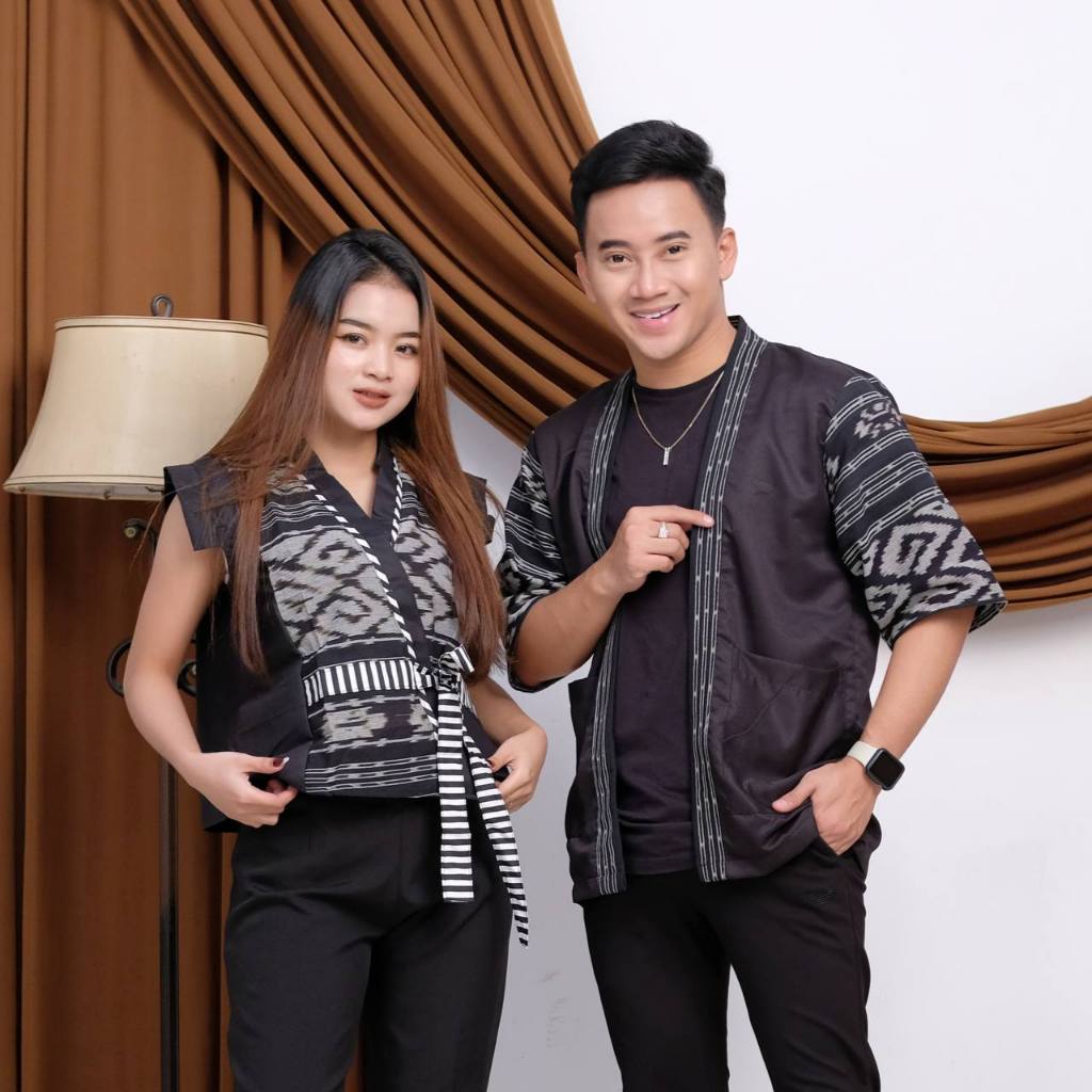 Jual keishan.id - maudi vest toraja hitam & kemeja pria lengan panjang ...