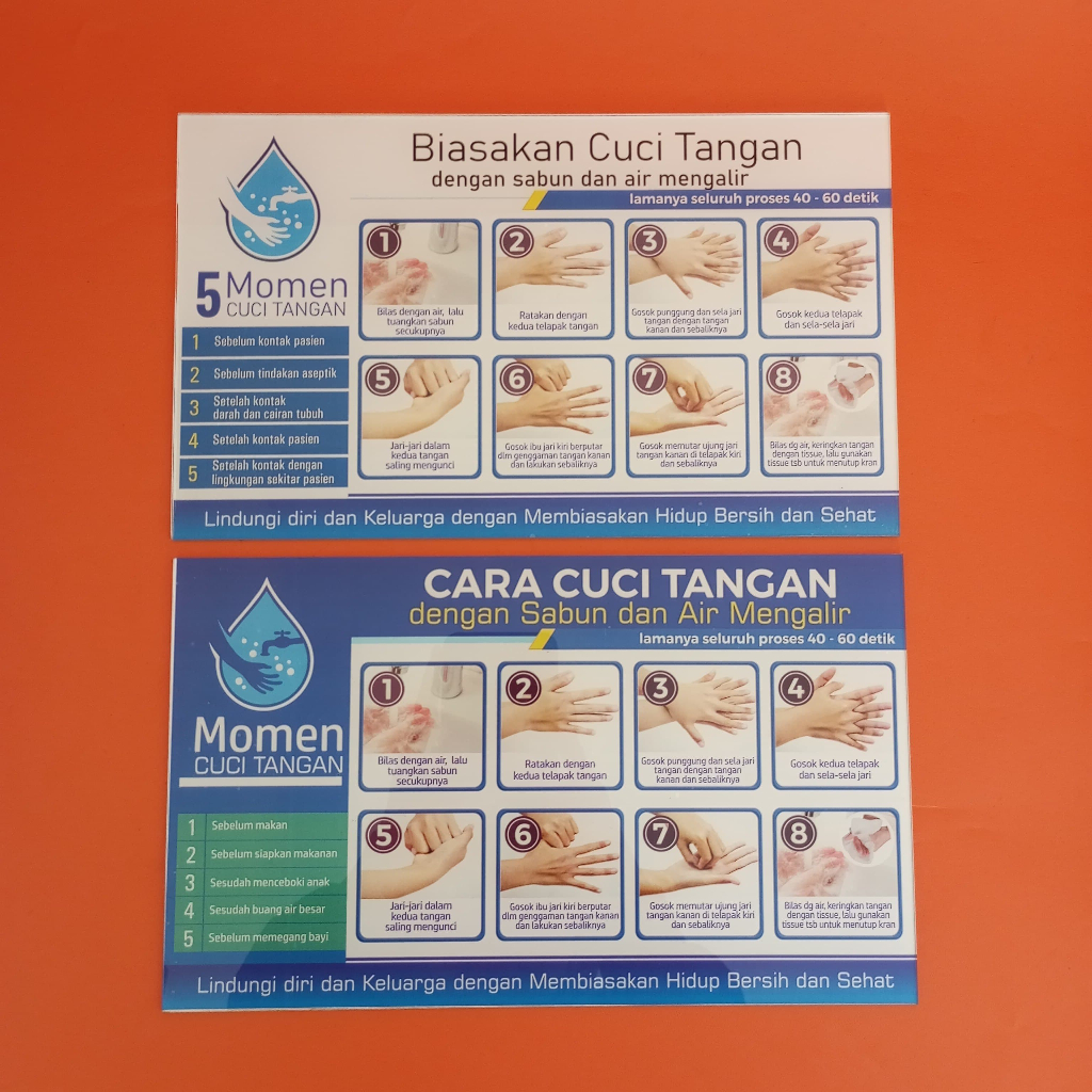 Jual Akrilik 5 momen cuci tangan - Akrilik cara cuci tangan - Akrilik ...