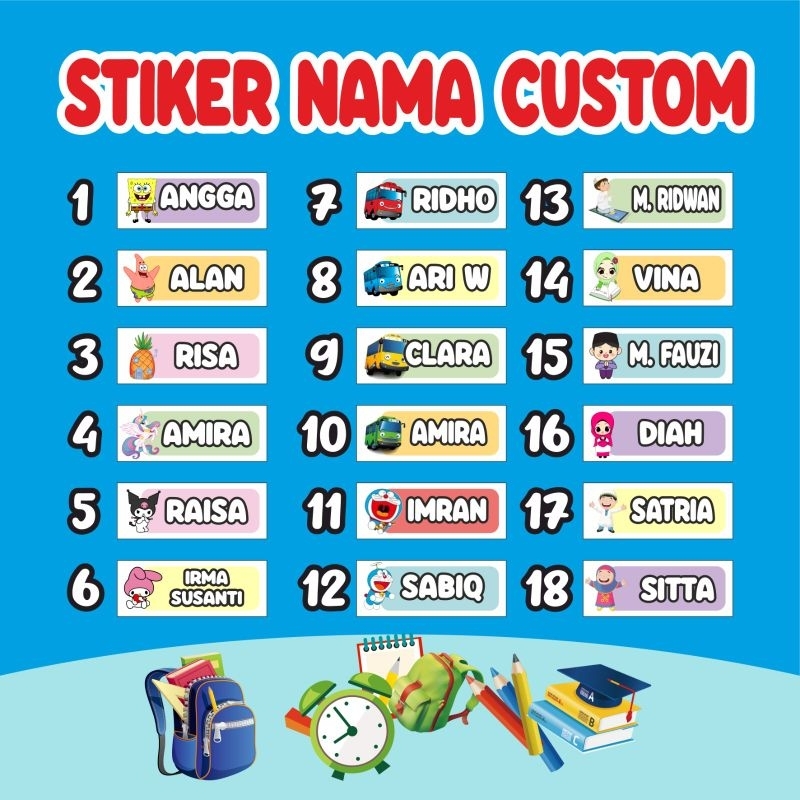 Jual Stiker nama custom/stiker nama/stiker lucu | Shopee Indonesia