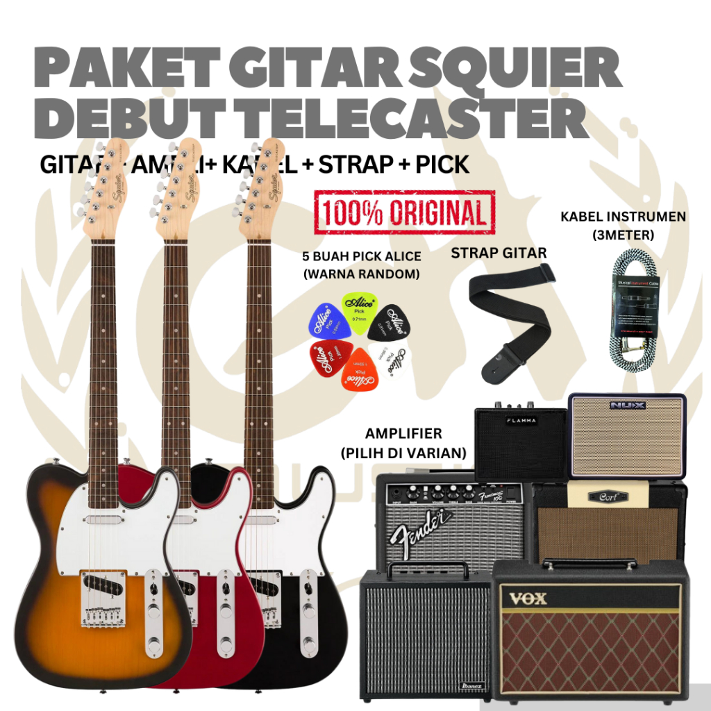 Jual PAKET GITAR SQUIER DEBUT TELECASTER Electric Gitar | GUITAR PACK ...