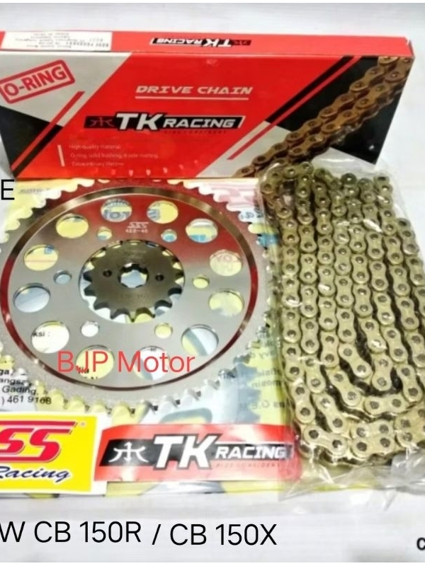 Jual Gear Set SSS 428 New Honda CB150R K45 CB150X rantai TK Racing 428 HPO-RING 130L Gold ...