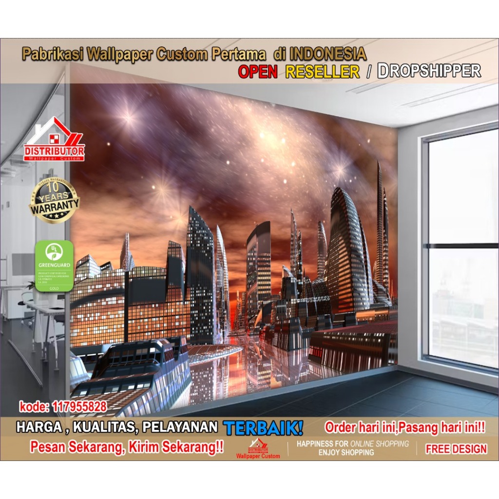 Jual Wallpaper Custom 3D Tema City Light | Pemandangan Kota | Wallpaper ...