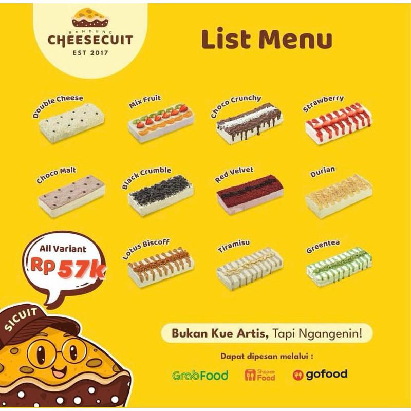 Jual Cheesecuit Bandung Ready 24 Agustus 2024 (Pengiriman Malam ...