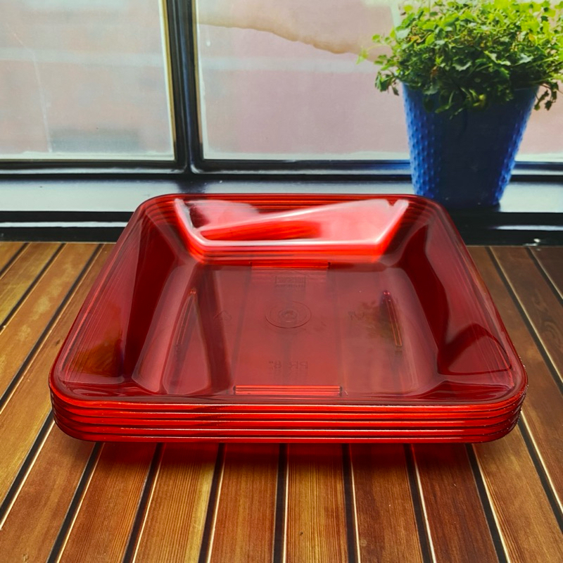 Jual 1 Lusin Piring Mie Gacoan Transparan hosewa,Plastik Tebal,Semi ...