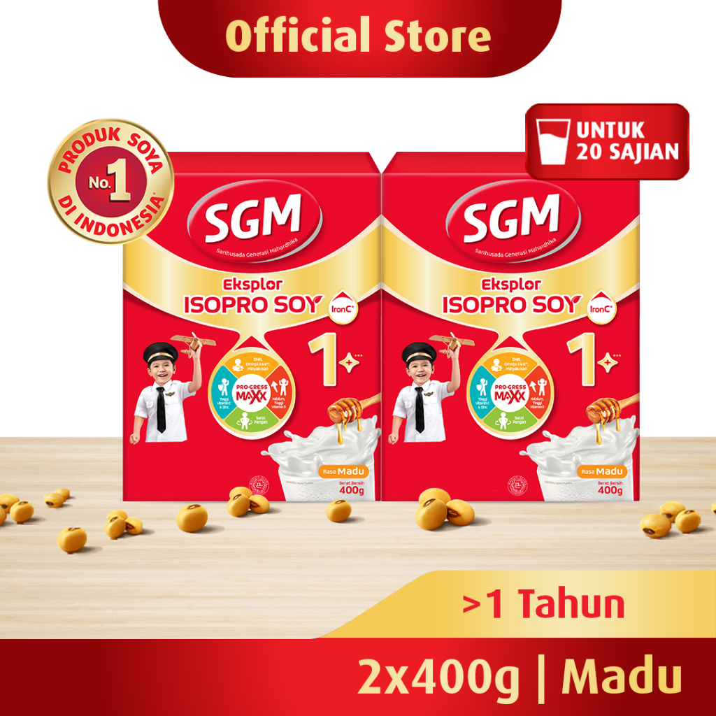 Jual SGM Eksplor ISOPRO SOY 1+ Madu Susu Pertumbuhan 400GR x2 | Shopee ...