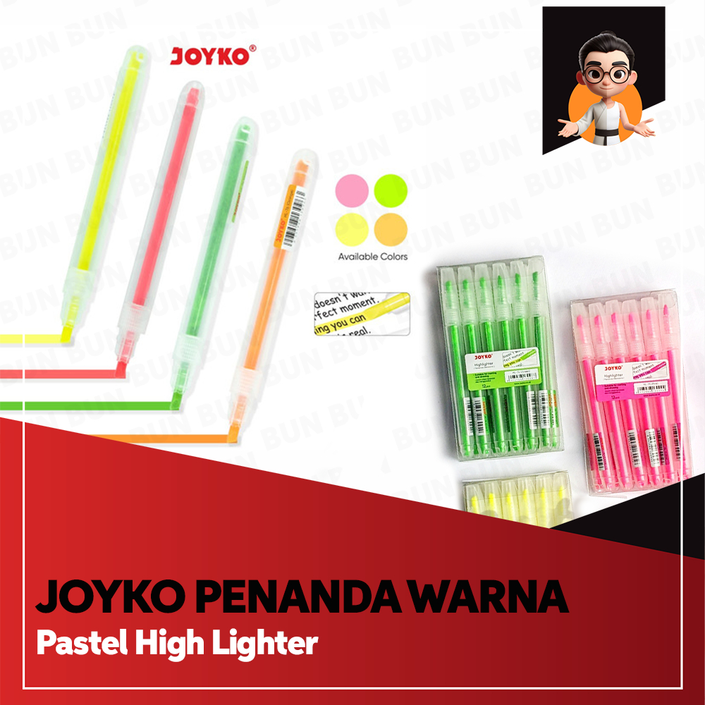 Jual Stabilo Highlighter Penanda Warna Joyko HL 73 74 75 76 78 Pastel High Lighter | Shopee ...