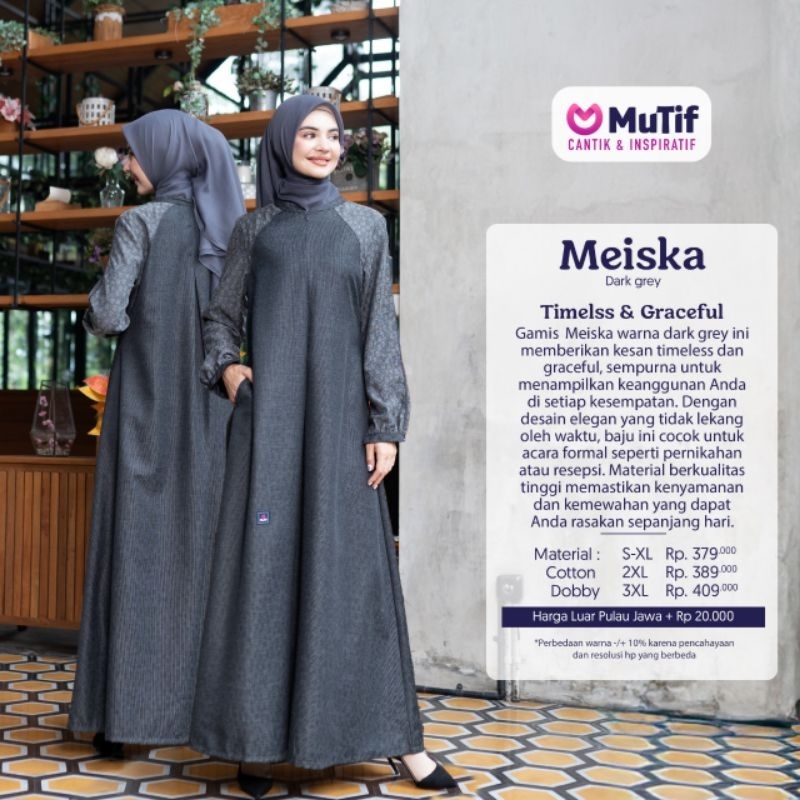 Jual GAMIS MUTIF NEW ARRIVAL MEISKA DARK GREY | Shopee Indonesia