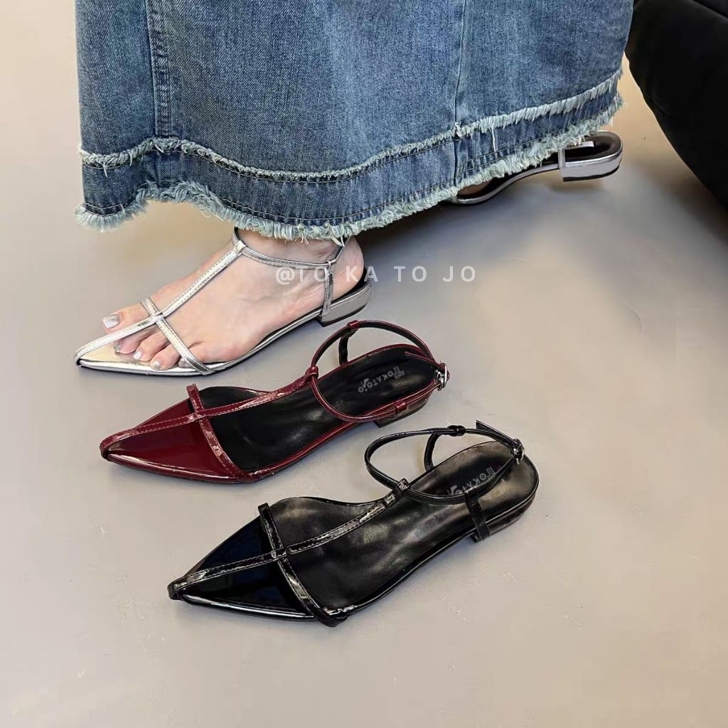 Jual Sandal Heels Wanita 3cm Korea Fashion Heels Tali Depan Full Elegan ...