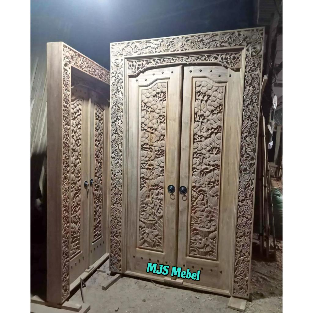 Jual Pintu minimalis ukir Jepara model klasik terbaru full kayu jati ...