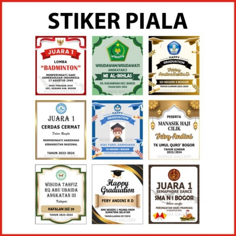 Jual Stiker Piala Akrilik Custom Ukuran 6 X 7 Cm | Wisuda Pramuka ...