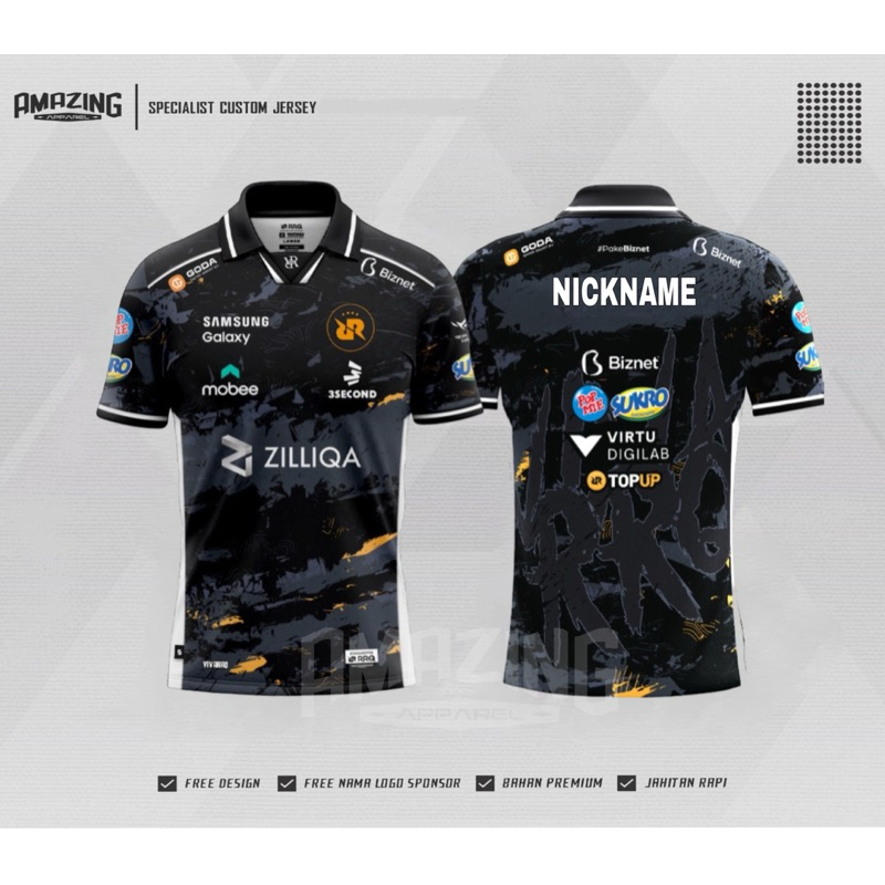 Jual JERSEY RRQ MOBILE LEGEND 2024 COURAGE S13 FREENICKNAME | Shopee ...