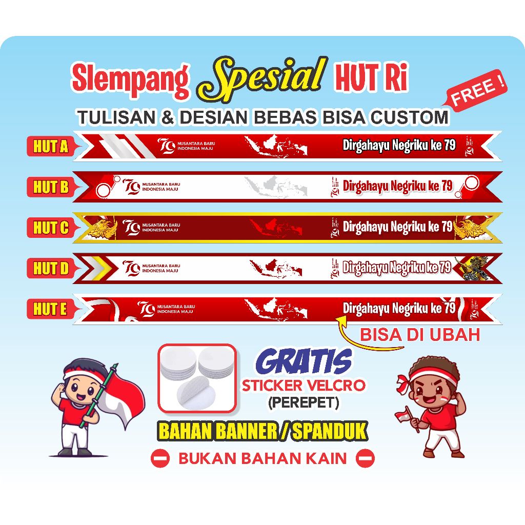 Jual SLEMPANG WISUDA KARNAVAL PERAYAAN BAHAN BANNER SPANDUK BUKAN KAIN ...