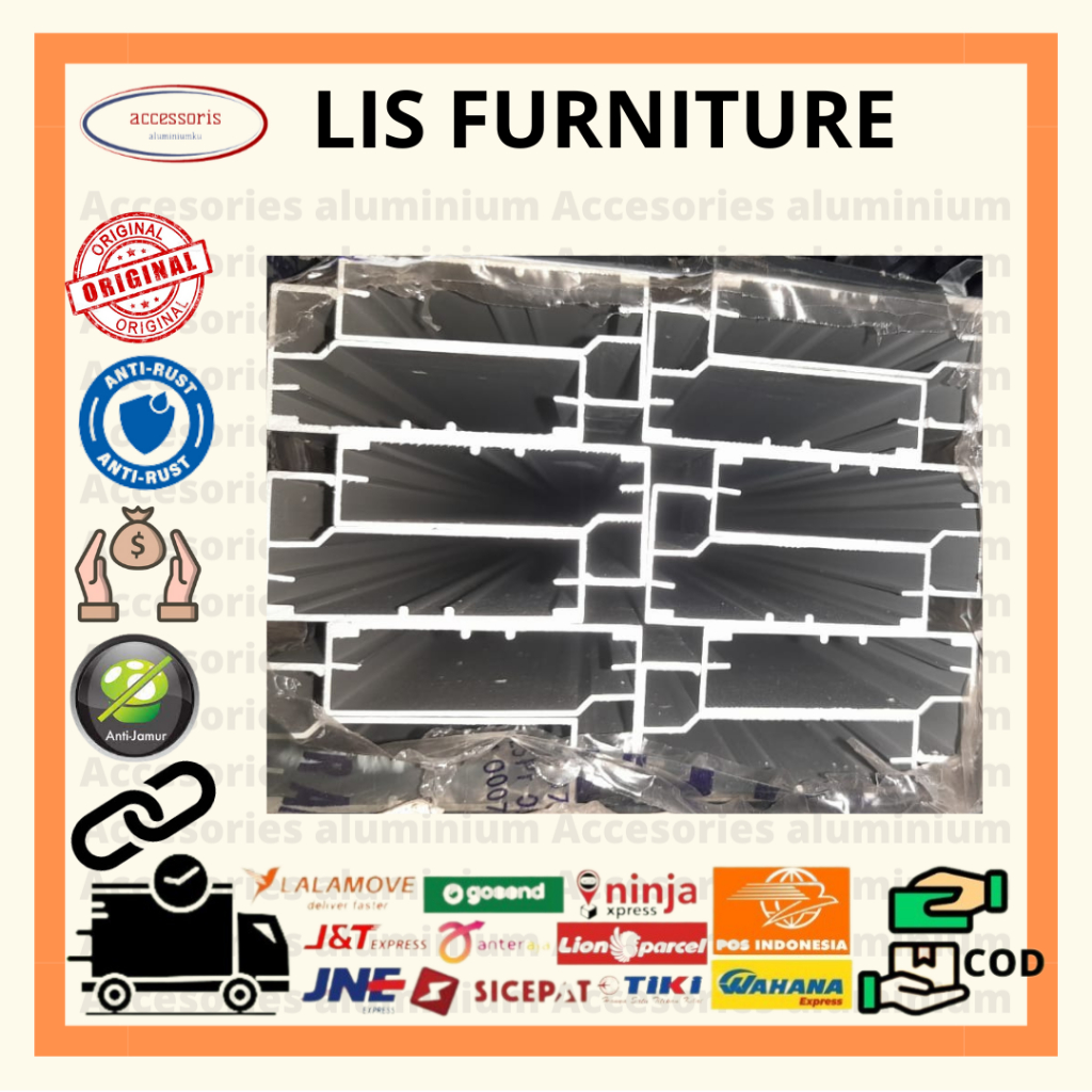 Jual Lis Furniture Aluminium / Profil Lis Frame Kaca atau ACP Lemari ...