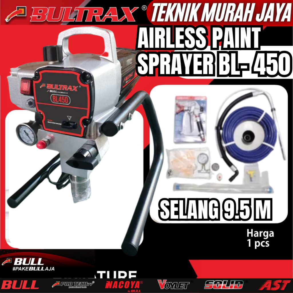 Jual BULL BL450 Airless Paint Sprayer Mesin Cat Tembok Semprot Air Less ...