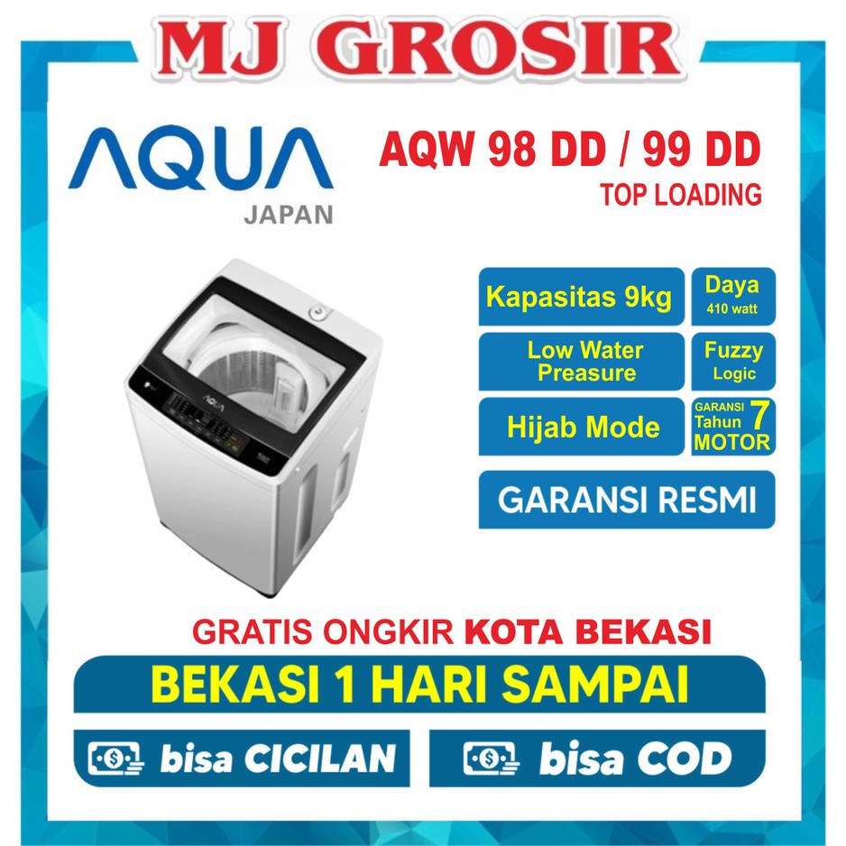 Jual MESIN CUCI AQUA JAPAN AQW 98DD/99DD/900F 9KG 1 TABUNG TOP LOADING ...
