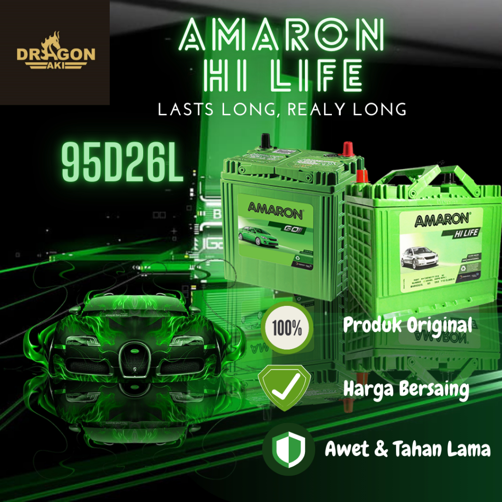 Jual AKI MOBIL PAJERO amaron hi life 95d26l | Shopee Indonesia