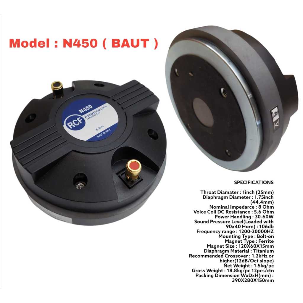 Jual TWEETER RCF N450 BAUT / DRIVER RCF N450 BAUT | Shopee Indonesia