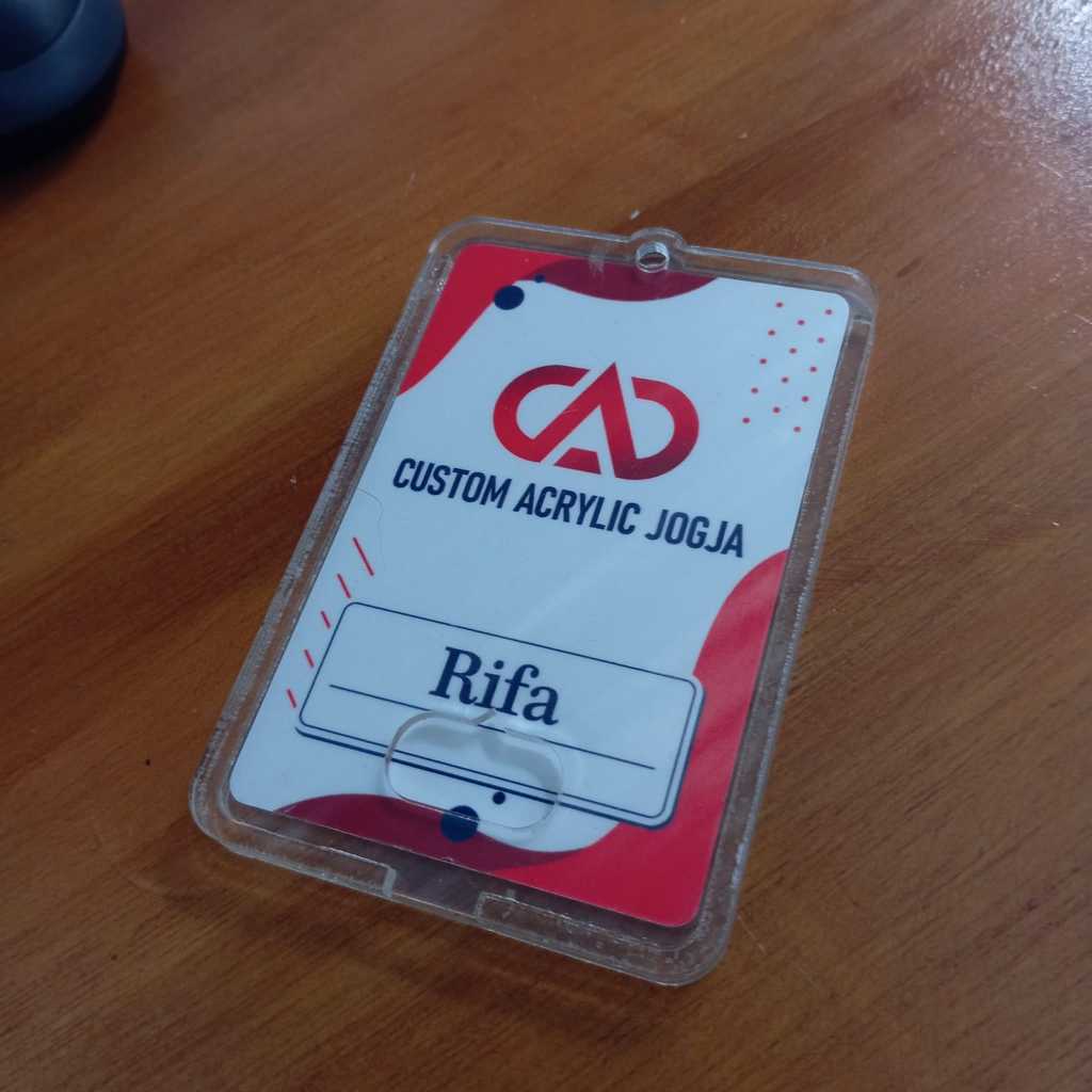 Jual ID Holder Name Tag Transparan Akrilik Bening ( MINIMAL ORDER 3 PCS ...
