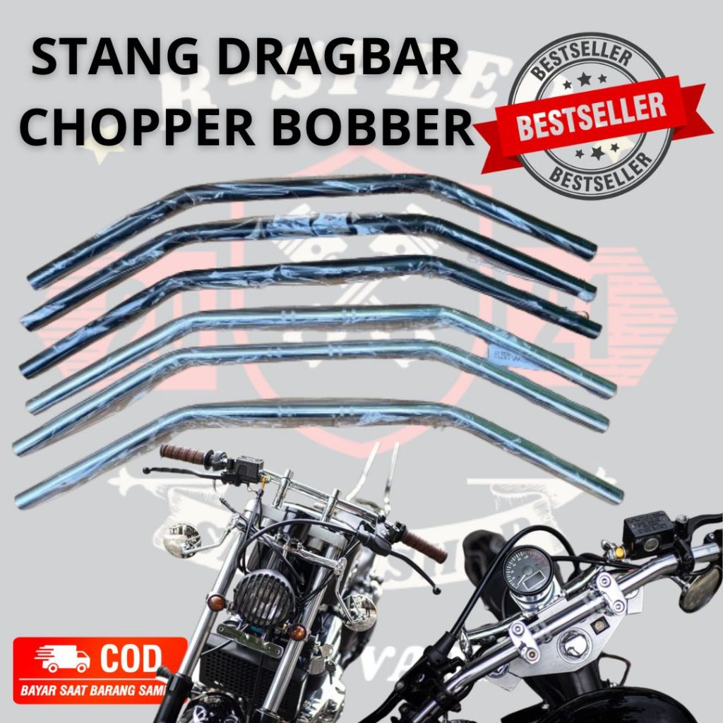 Jual GRATIS ONGKIR STANG BOBBER CHOPPER TIPE DRAGBAR HITAM CROM ...