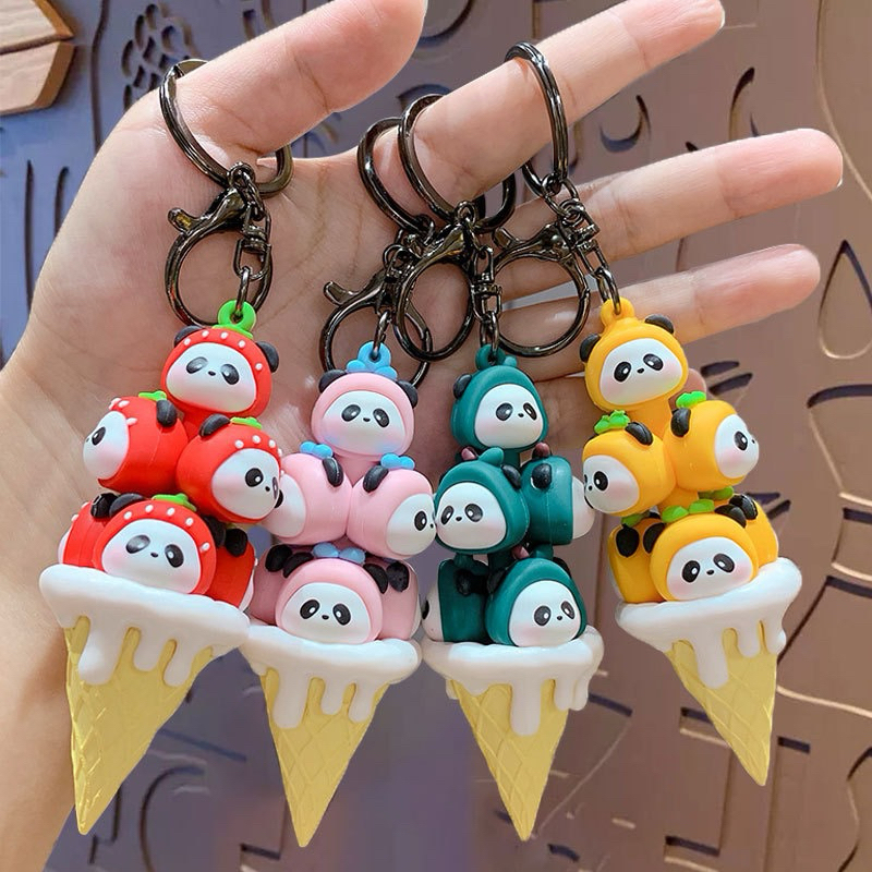 Jual COCOLAND - Gantungan Kunci Ice Cream Cone Panda / Piggy Jenga / My ...