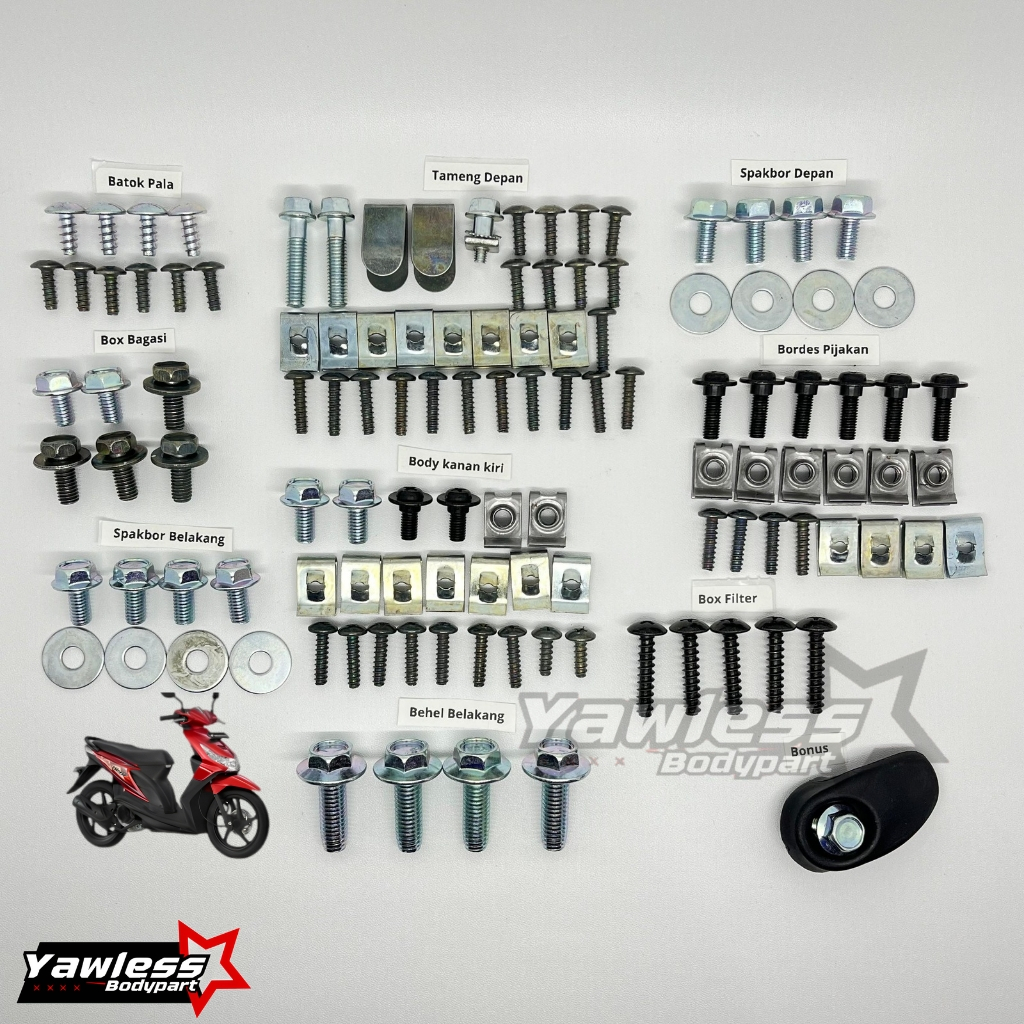 Jual Baut Beat Karbu Full Set / Baud Honda Beat Karbu Full Body / Baut ...