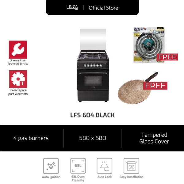 Jual Linea Teka LFS 604 Black Freestanding Cooker | Shopee Indonesia