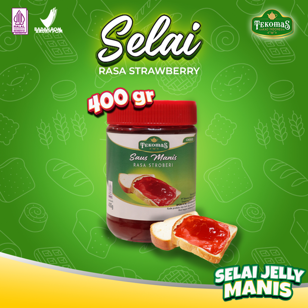 Jual TEKOMAS - Selai Jelly Rasa Stroberi 400 gram Isian dan topping ...